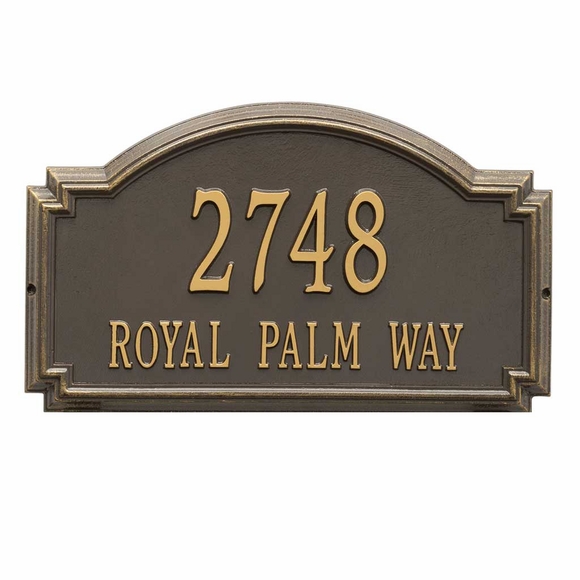 Estate Size Address Plaque - For Wall or Lawn Mount - Choose Your Color