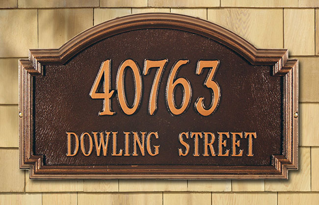 Estate Size Address Plaque - For Wall or Lawn Mount - Choose Your Color