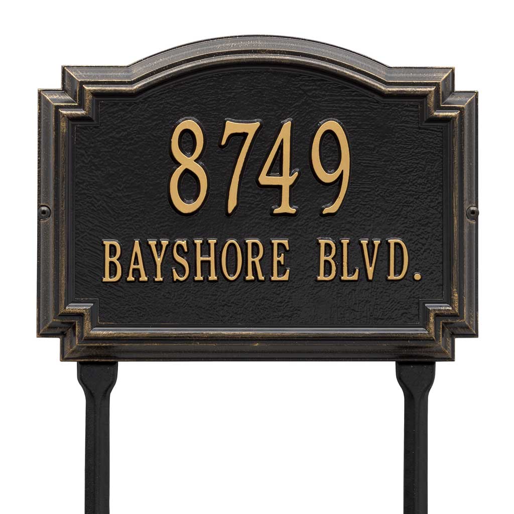 Home Address Sign - Aluminum Metal House Number Sign - For Wall or Lawn ...