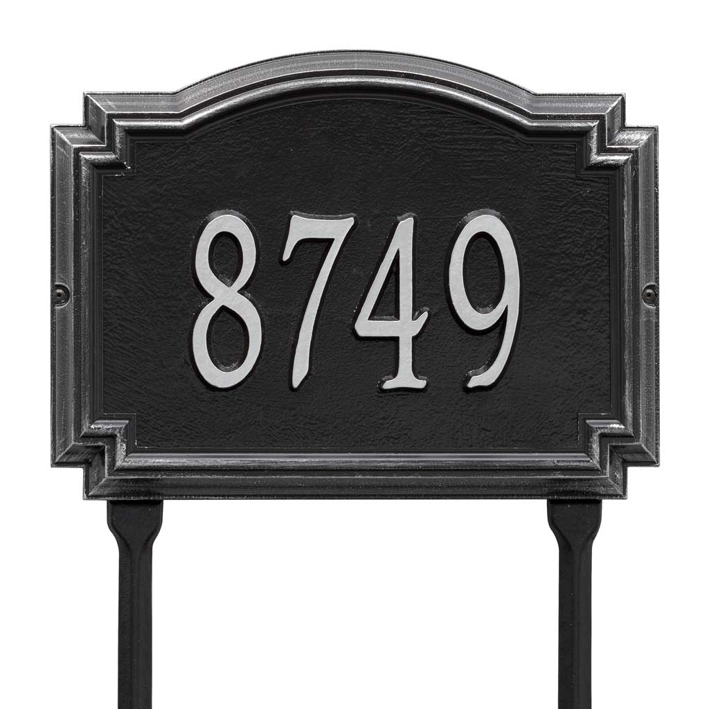 Home Address Sign - Aluminum Metal House Number Sign - For Wall or Lawn ...