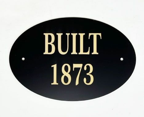 Year Built Plaque Founded, Circa, Est Sign