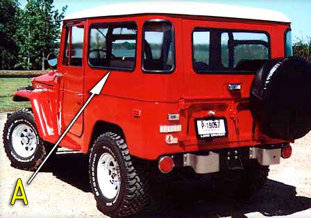 Cargo Bay Window Rubber Seal, "A", Driver Side ~ 7/71-8/76 ~ Aft Mrkt