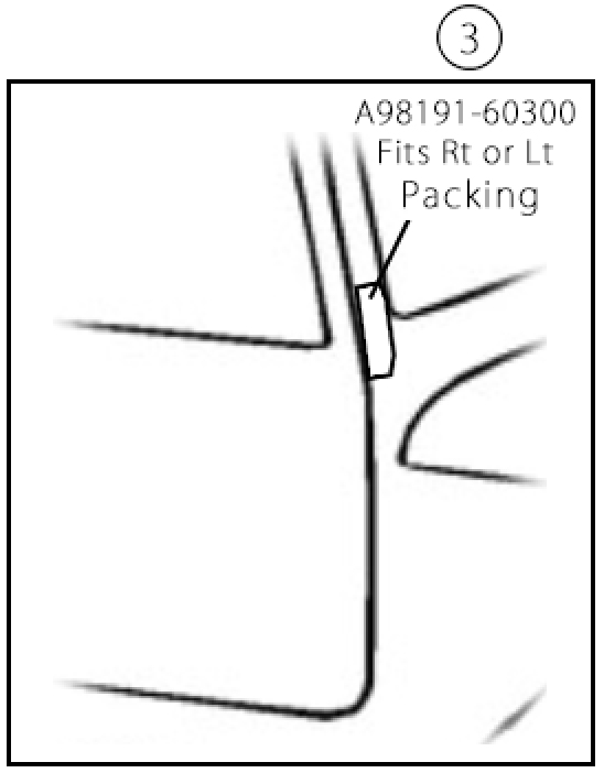 Door Packing #3 - Front Elbow Corner - Right & Left Sides - Pair - Aft Mrkt