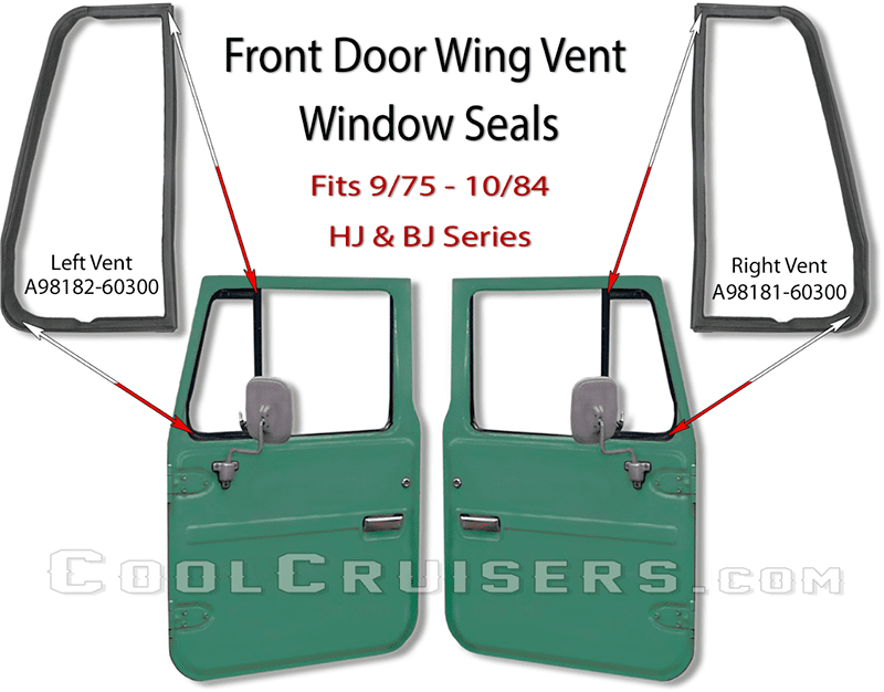 Door Wing Vent Glass Seal - 9/75 - 10/84 - Aft Mrkt