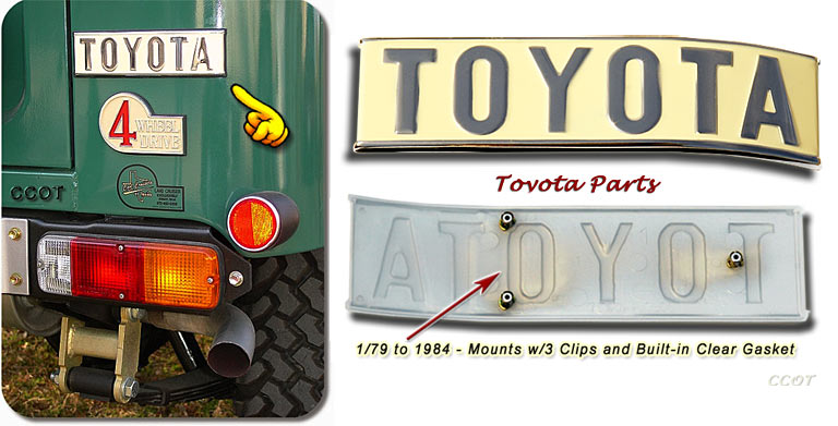 Emblem - FJ40 BJ42-1/79-84 - Passngr Qtr Pnl - T-O-Y-O-T-A