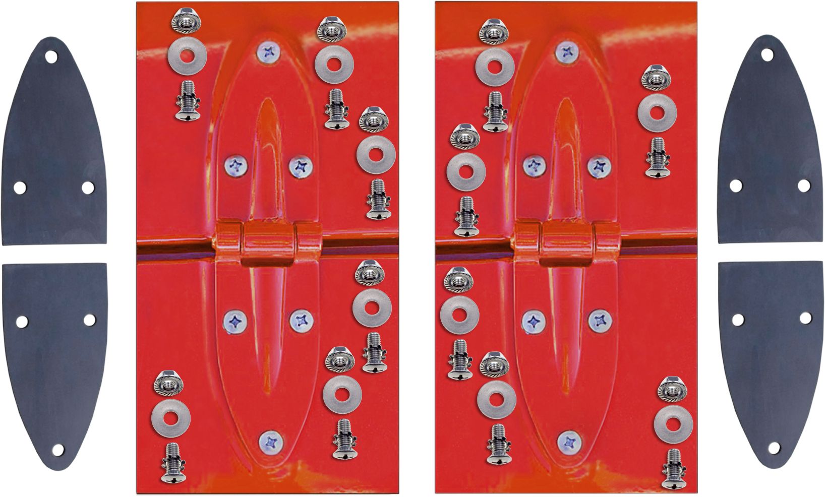 FJ40 Rubber Hood Cowl Hinge Gasket & Bolt Kit - 12/78 & Older