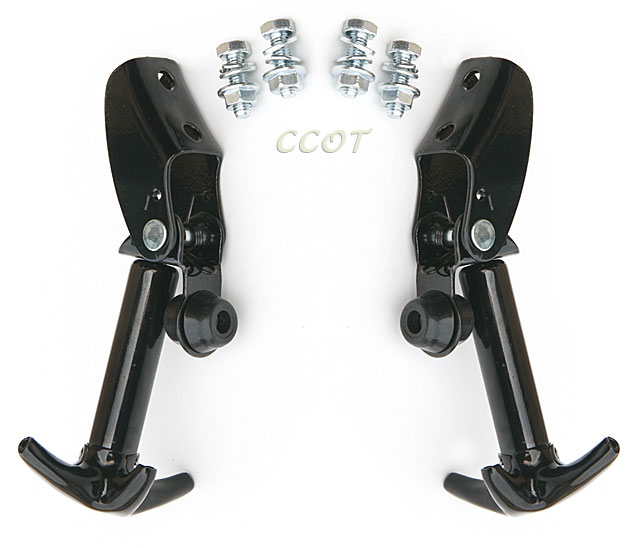 Hood Hook - Black Powder Coat - Side Hook Kit w/Hrdwr - Pair