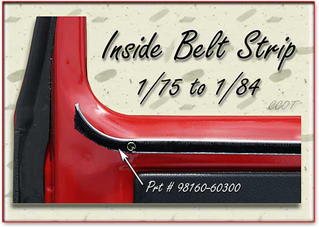Inside Belt Weatherstripping - 1/'75-'84 - TOYOTA