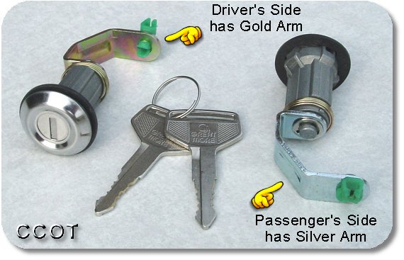 Lock & Key Set ~ Frt Doors - 2ea- FJ/BJ/40/45 ~ 1/75-'84 ~ Aft Mrkt