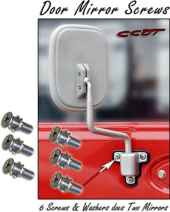 Mirror Door Screw Kit - Stainless - 6 ea.