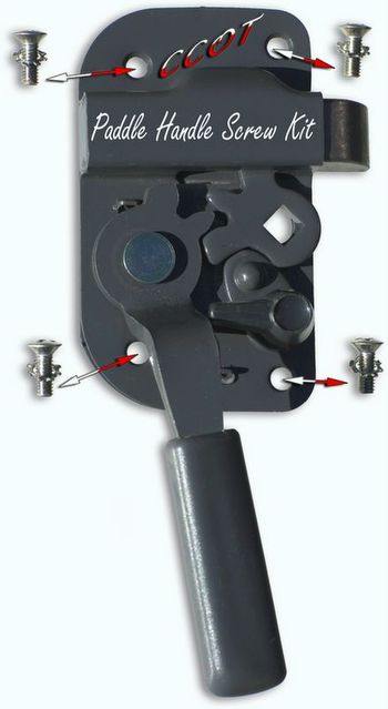 Paddle Handle Screw Kit - 4 Screws / 4 Toothed Locks - Stainless