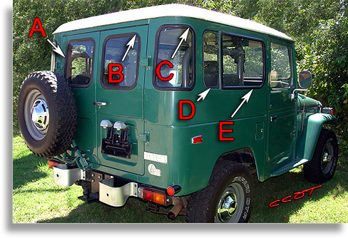 Seal, Side Bay Window Glass Rubber, Passenger, "E", 8/76-84 ~ TOYOTA