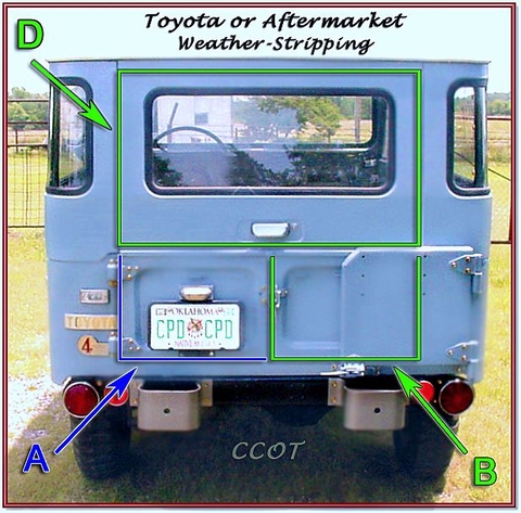 Toyota Weatherstripping ~ Rear Doors