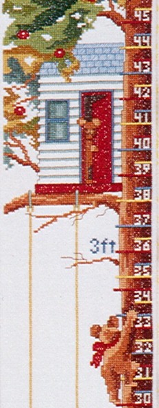 Apple - Bear Growth Chart, cross stitch leaflet (Ginger & Spice) 50% off