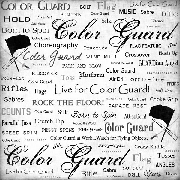 Color Guard, scrapbook paper (Stamping Station)