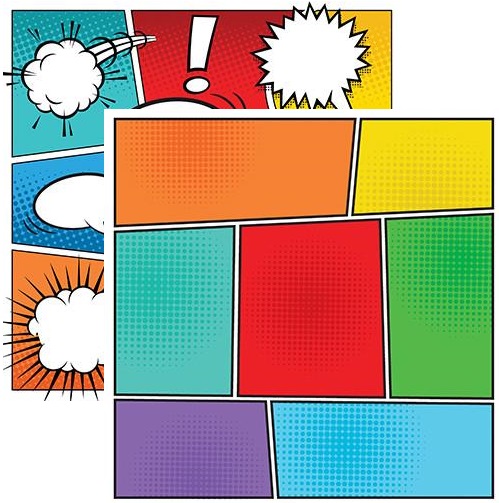 Comic Book Panel, double-sided, scrapbook paper (Reminisce) 25% off