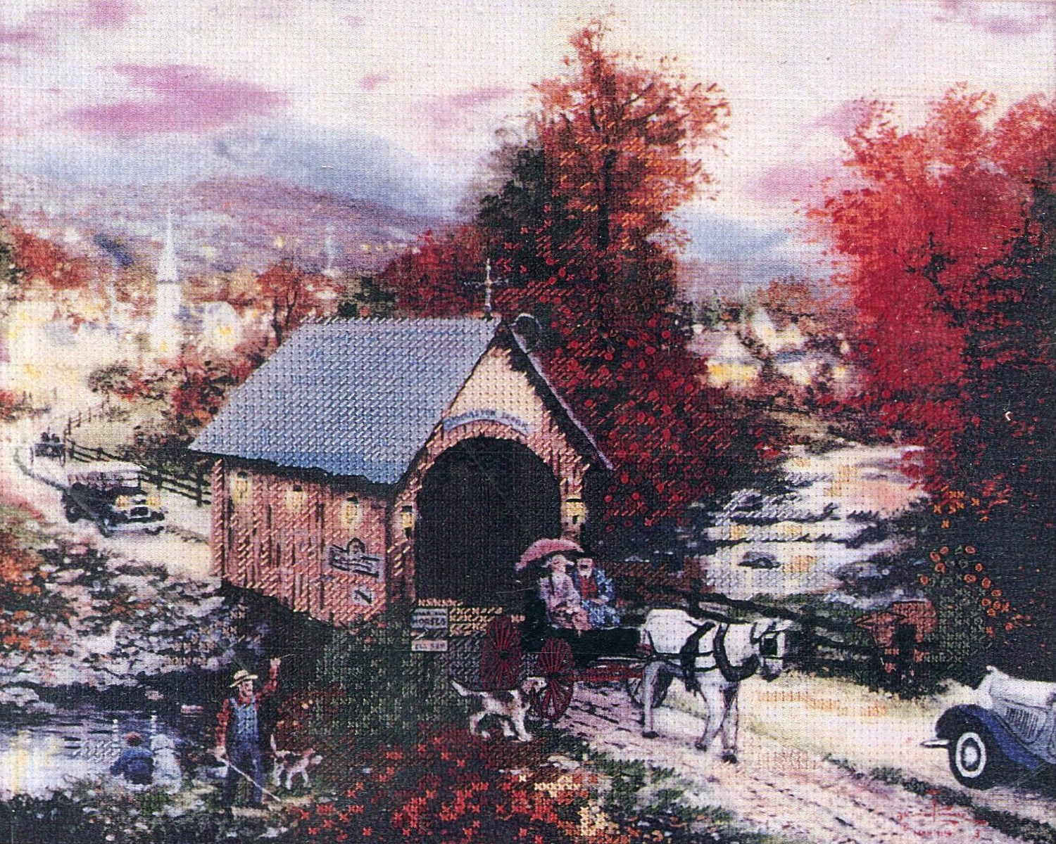 Country Memories, Autumn, embellished cross stitch kit, 10x8" (Thomas ...