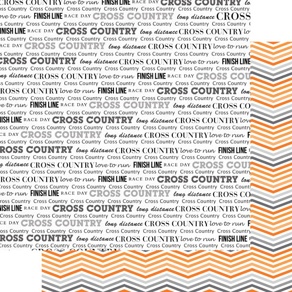 Cross Country & Orange Chevron, double-sided, running & sports ...