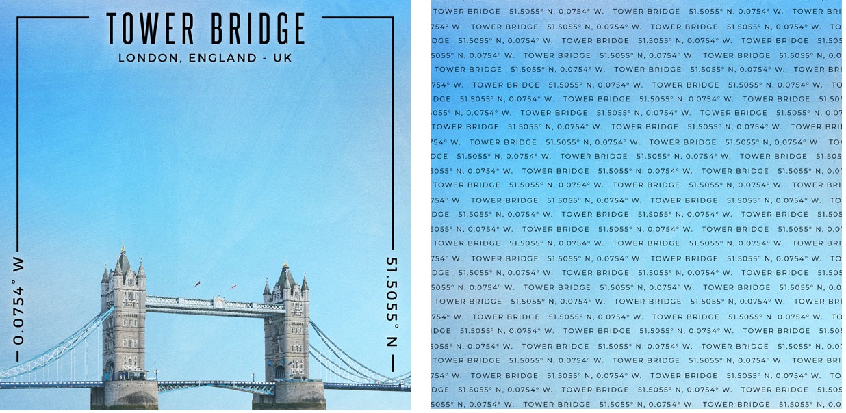 England, London, Tower Bridge, double-sided Coordinates scrapbook paper ...