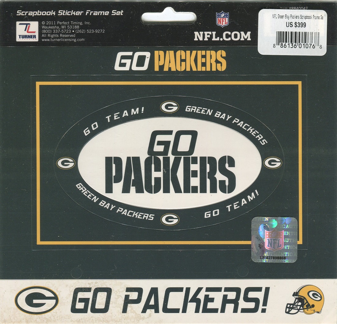 Green Bay Packers, NFL Frame sticker Set, football scrapbook (Perfect ...
