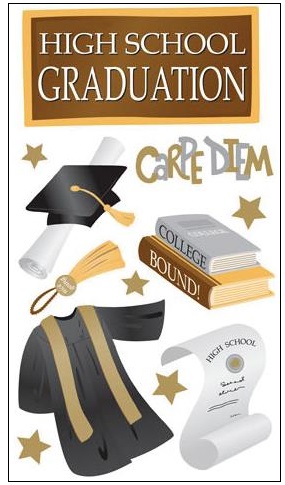 High School Graduate, graduation scrapbook stickers (Sticko)