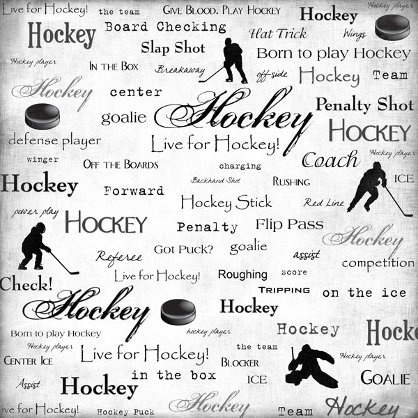 Hockey, scrapbook paper (Stamping Station)
