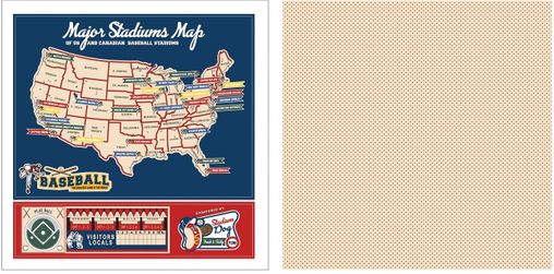 Home Run Collection, Major Stadium Map, baseball, double-sided ...
