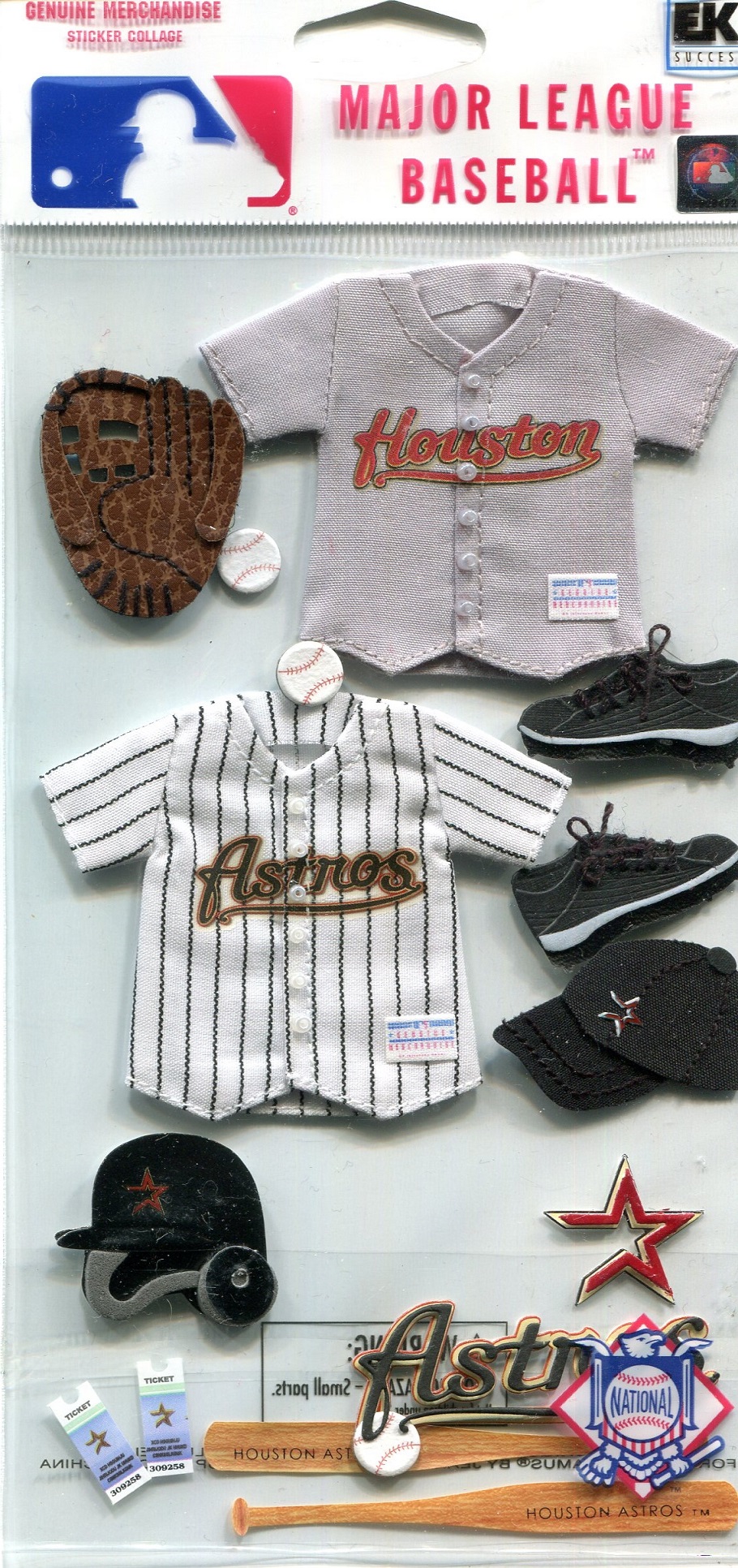 Houston Astros, 3-D Major League Baseball Uniform Stickers, Jolee's ...