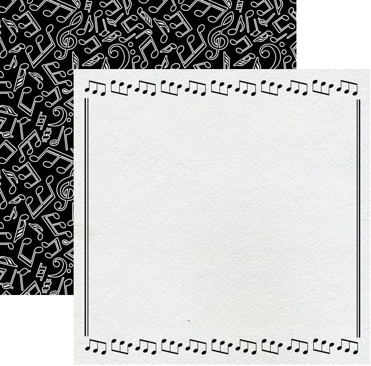 Music Notes Border, music double-sided scrapbook paper (Stamping Station)