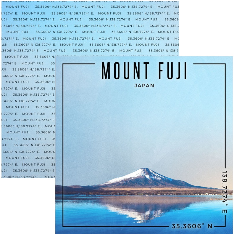 Japan, Mount Fuji, double-sided Coordinates scrapbook paper (Scrapbook ...