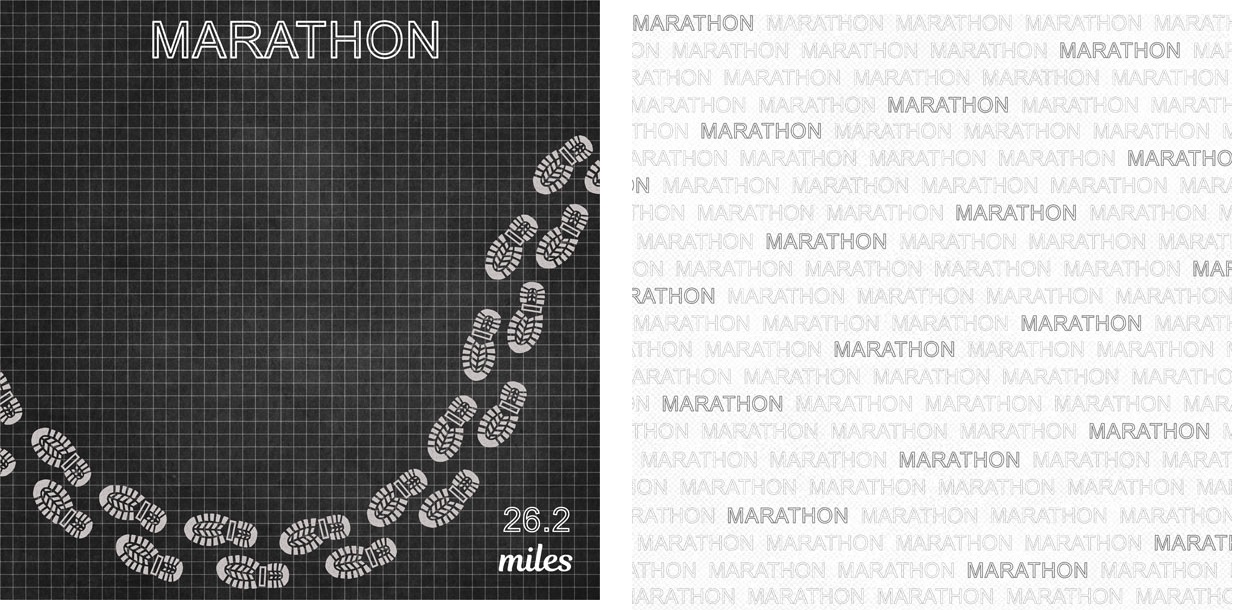 Marathon Addict, running double-sided scrapbook paper (Scrapbook Customs)