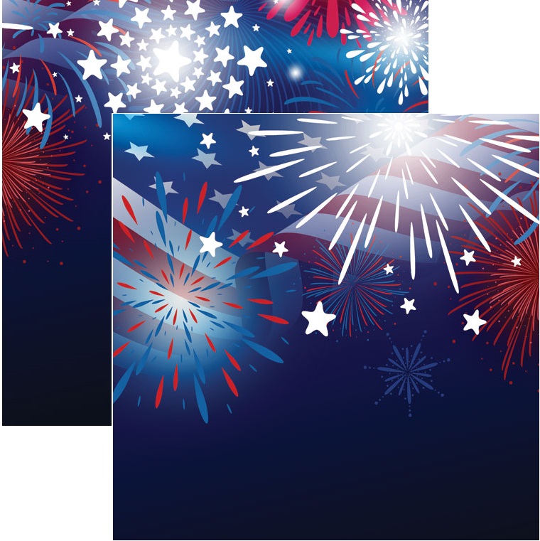 Fireworks at Night, patriotic, double-sided, scrapbook paper (Scrapbook ...