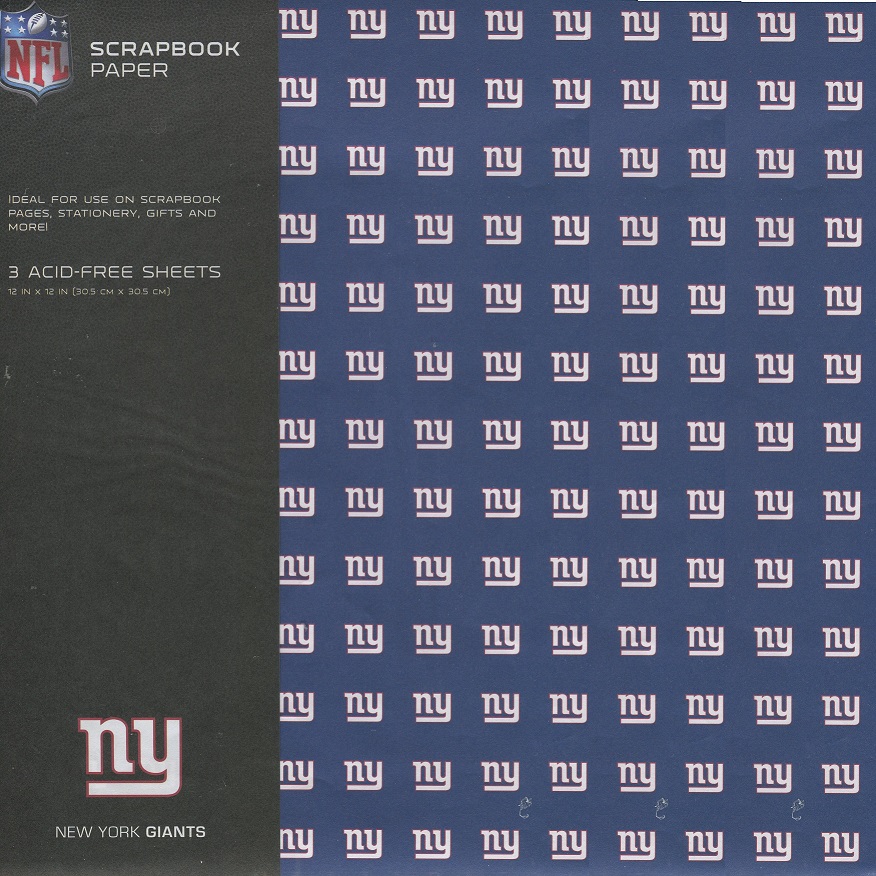 New York Giants, NFL Scrapbook Paper, 3/pk, 12"x12" (NFL)