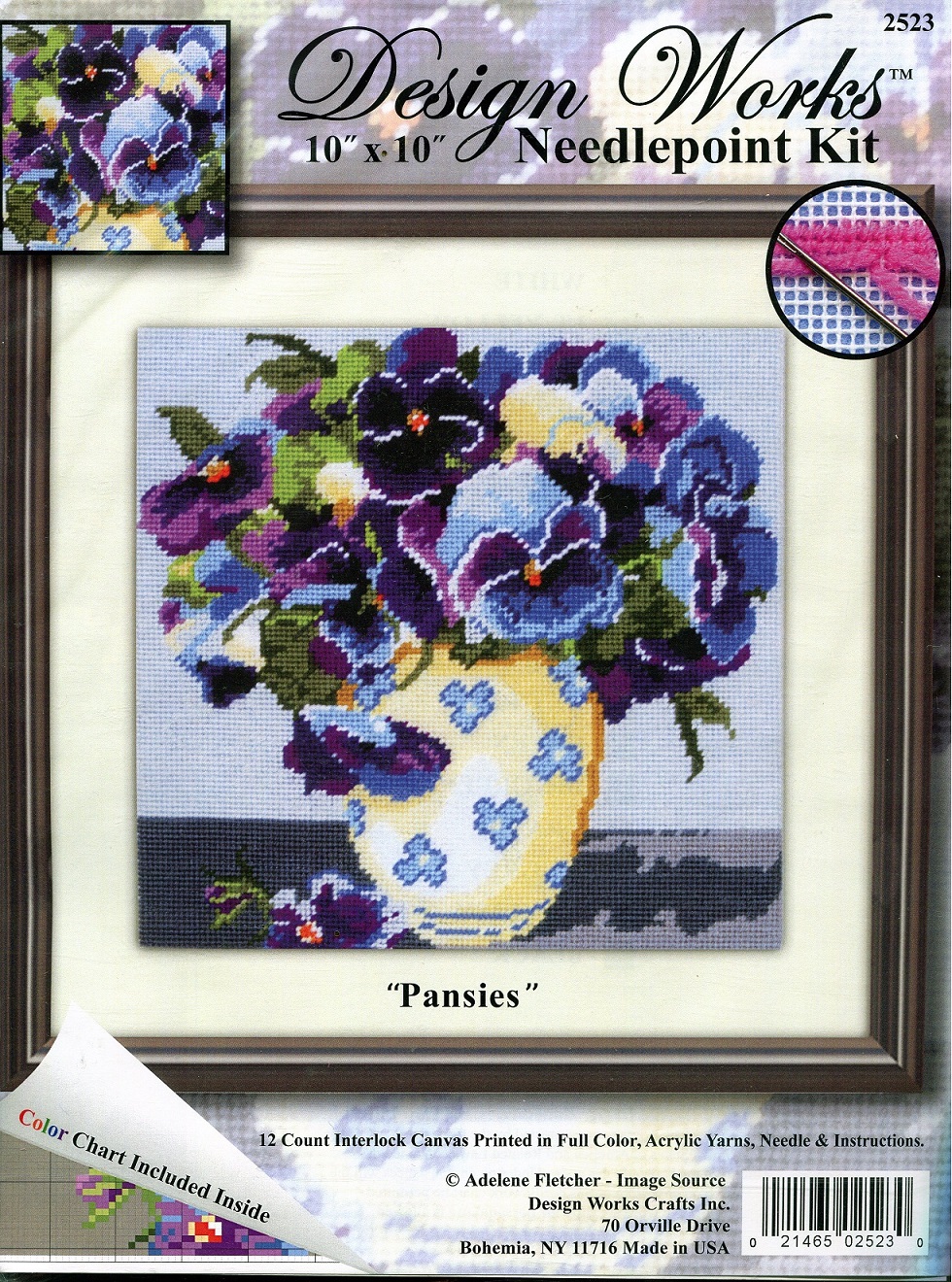 Pansies, 10x10", needlepoint kit (Design Works) ALMOST SOLD OUT