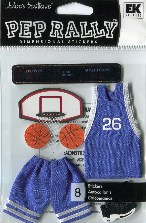 Pep Rally, Basketball, Blue, 3D scrapbook stickers (EK Success, Jolee's ...