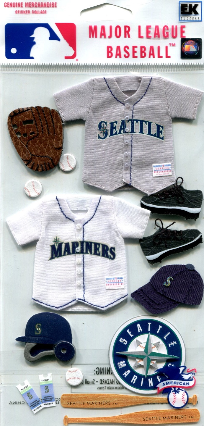 Seattle Mariners, 3-D Major League Baseball Uniform Stickers, Jolee's ...