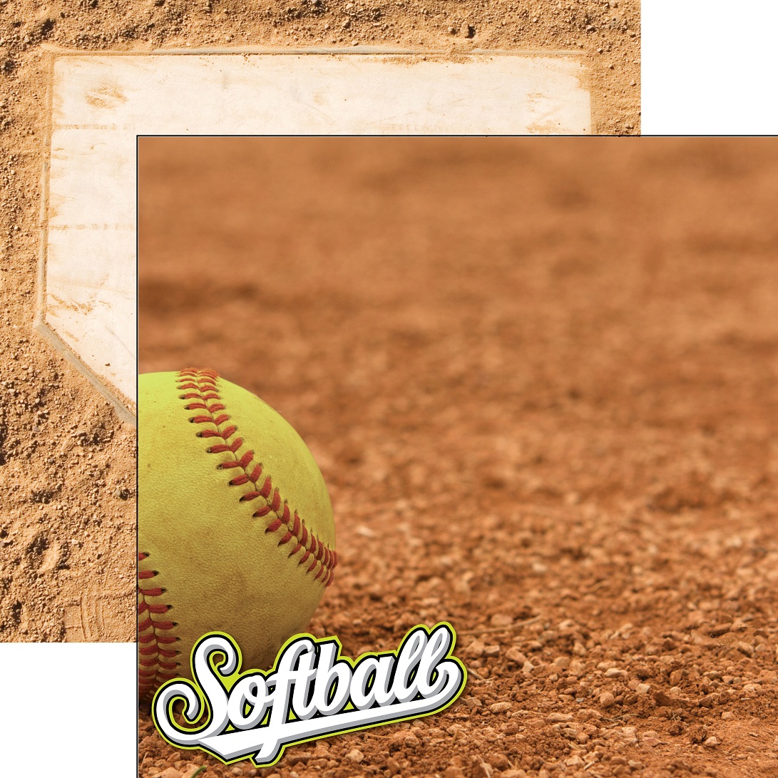 Softball, Real Sports Collection, double-sided, scrapbook paper ...