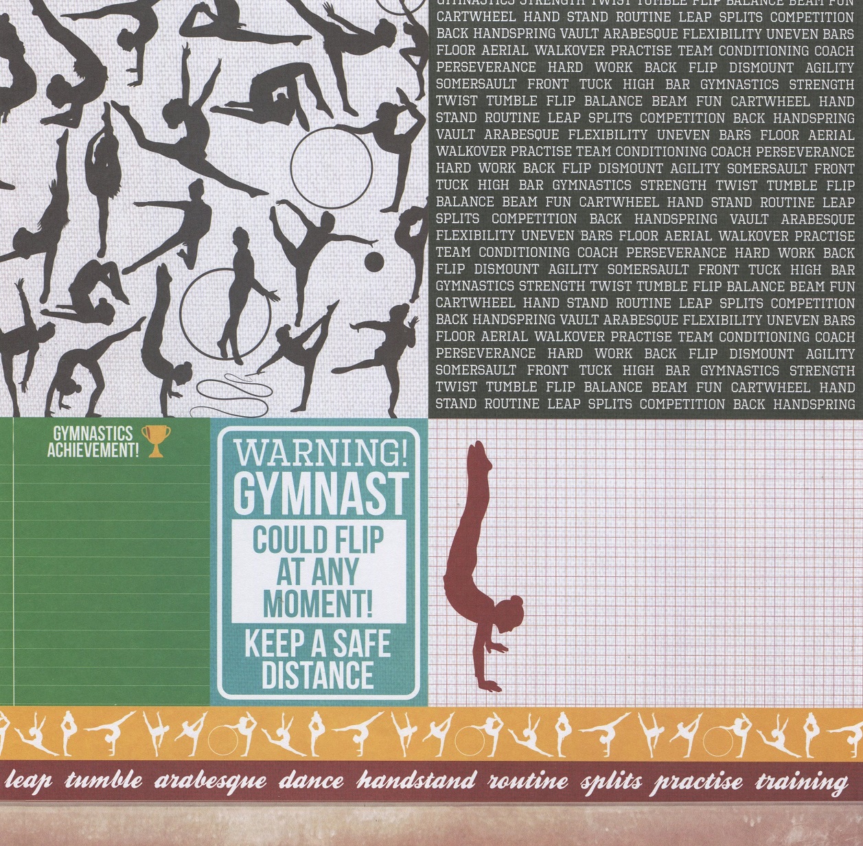 Sports Collection, Gymnastics Journal, scrapbook paper (Kaisercraft) 25 ...
