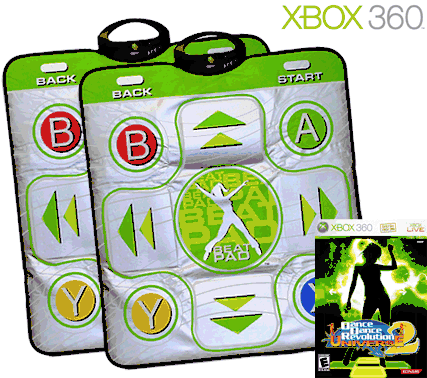 2 x Mad Catz Beat Pad for Xbox 360 Dance Dance Revolution DDR Universe 2 Dance Game for Xbox 360