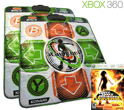 2 x Original Konami Dance Pad for Xbox 360 Dance Dance Revolution DDR Universe Dance Game for Xbox 360