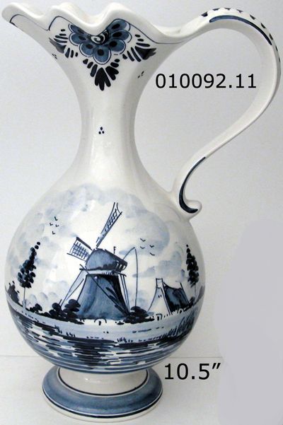 DeWit Handpainted Delft Blue Pitcher, 10.5" - Pitchers