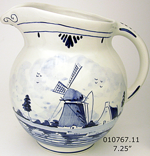DeWit Handpainted Delft Blue Pitcher, 7.25" - Pitchers