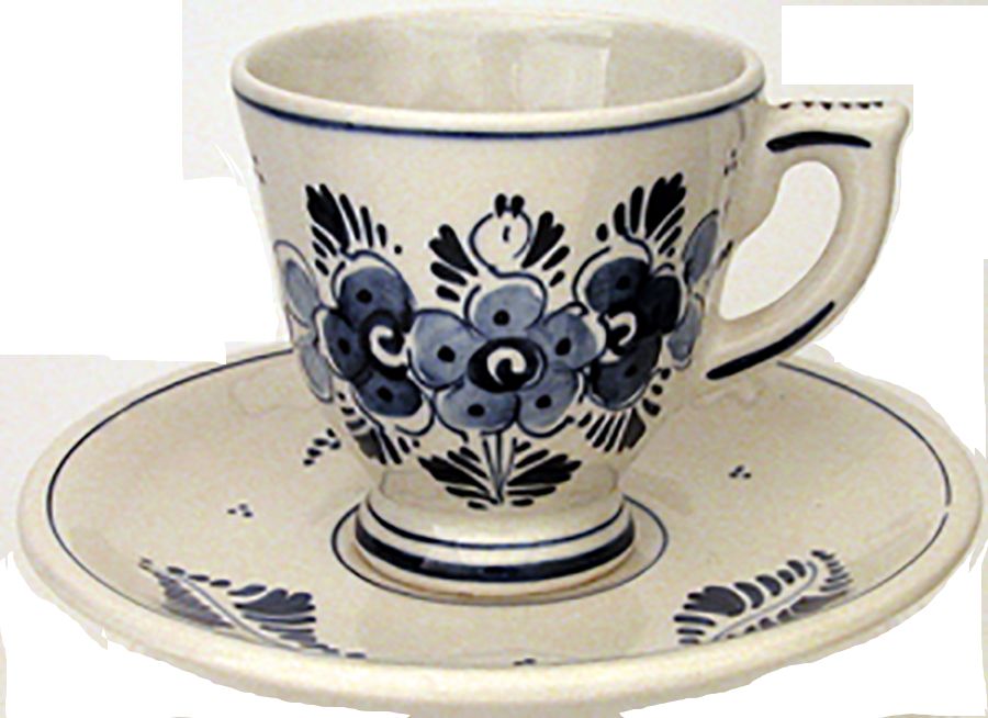 DeWit Handpainted Delft Tea Cup and Saucer - Teapots, Sugar & Creamer ...
