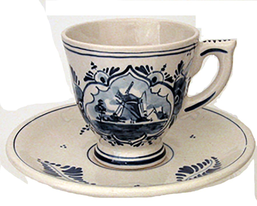 DeWit Handpainted Delft Tea Cup and Saucer - Teapots, Sugar & Creamer ...