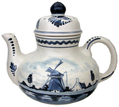 DeWit Handpainted Delft Teapot, 7.5" - Teapots, Sugar & Creamer Sets ...