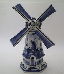 DeWit Handpainted Delft Windmill 11" - Musical and Non-Musical Windmills