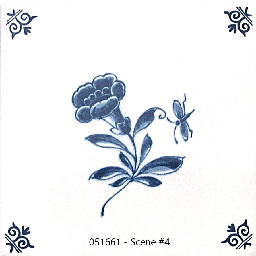 Blueware Blue and White Delft Tile - Flowers Series - Blueware Blue and ...