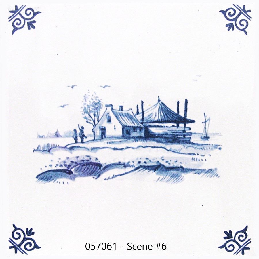 Blueware Blue and White Delft Tile - Landscapes Series - Blueware Blue ...