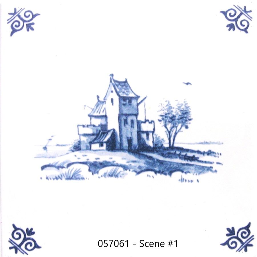 Blueware Blue and White Delft Tile - Landscapes Series - Blueware Blue ...