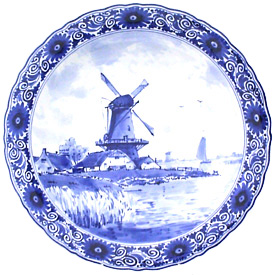 Royal Delft Plate- Windmill Design 29cm - Royal Delft Large Plates and ...